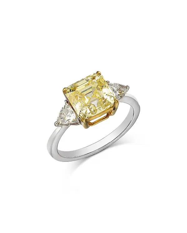 Bloomingdale'S 3.4 Tcw Certified Lab Grown Asscher Cut Diamond Ring - Yellow/white