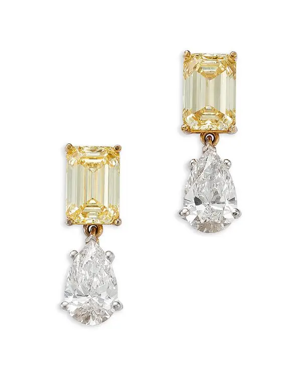 Bloomingdale'S 9.20 Tcw Lab Grown Diamond 18k Gold Drop Earrings - Yellow/white