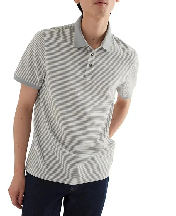 SEASALT CORNWALL Balefire Stripe Polo - Woad Quarry