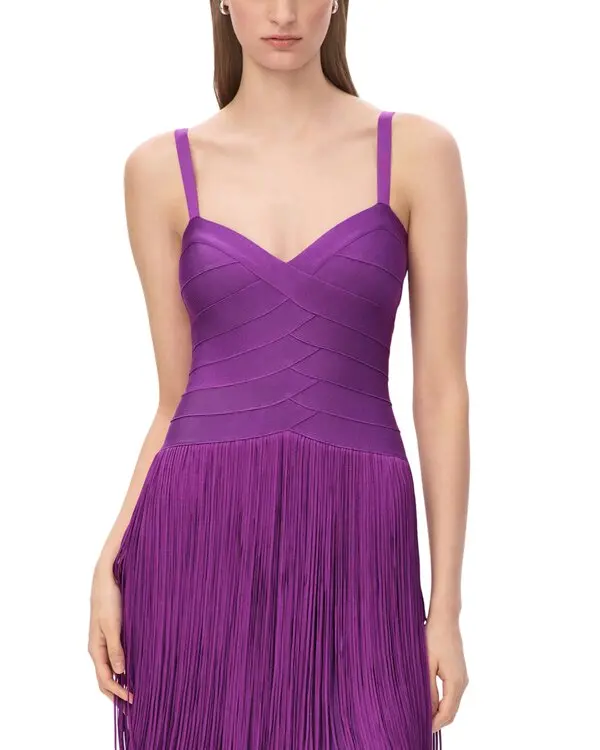 Herve Leger Georgia Fringe Bandage Dress - Cosmo