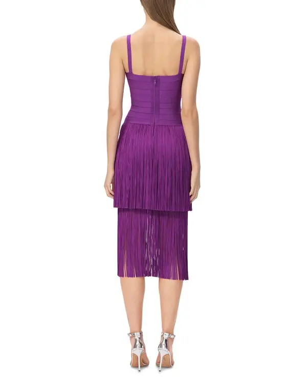 Herve Leger Georgia Fringe Bandage Dress - Cosmo