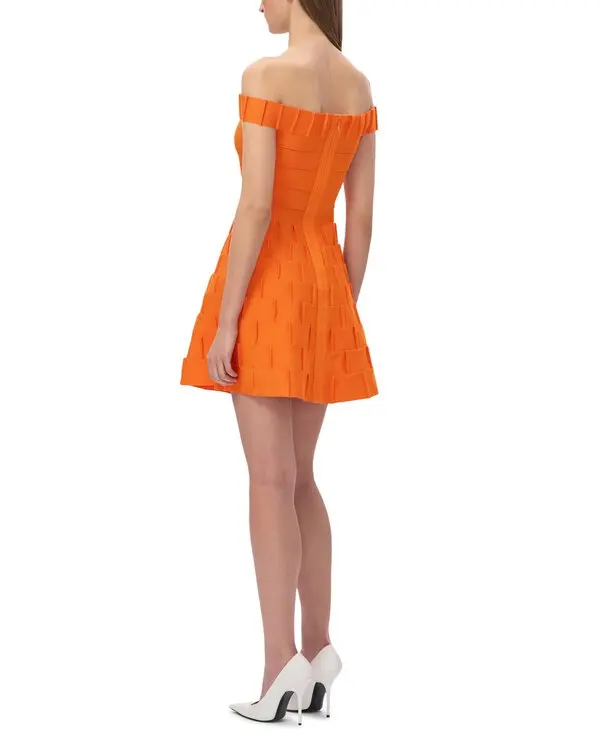 strapless open back dress S/S 1993 Orange Bandage Mini Dress