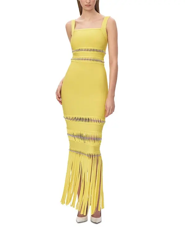 Herve Leger Ines Gown - Citron