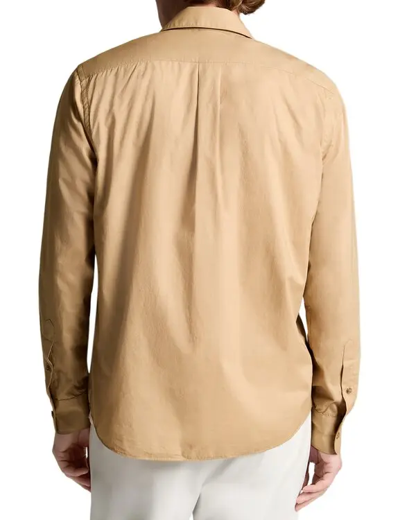 Vince Poplin Button Front Shirt - Beige