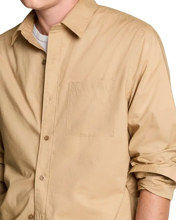 Vince Poplin Button Front Shirt - Beige