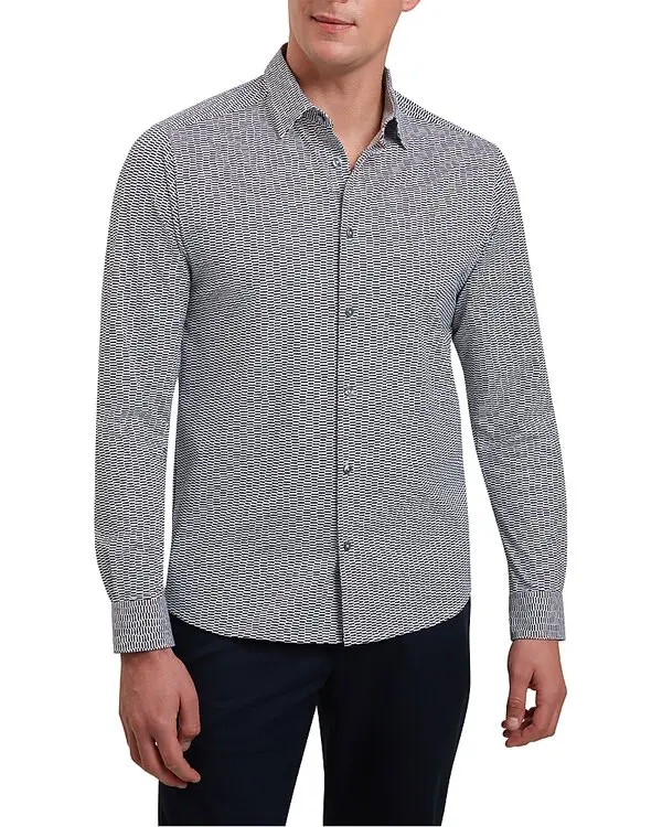 Ted Baker London Wavey Regular Fit Geometric Shirt - Black