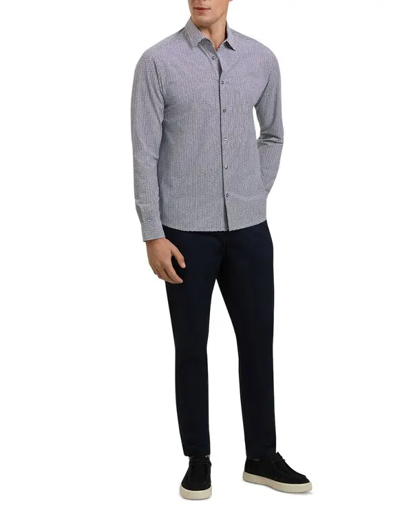 Ted Baker London Wavey Regular Fit Geometric Shirt - Black