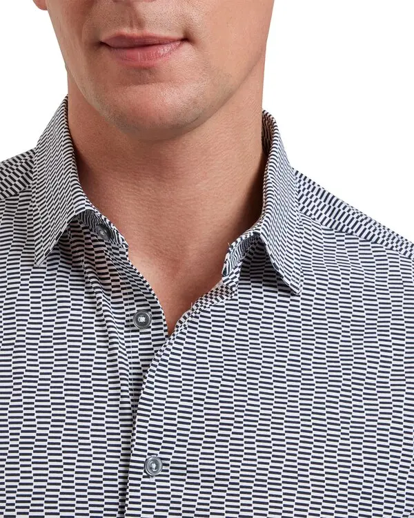 Ted Baker London Wavey Regular Fit Geometric Shirt - Black