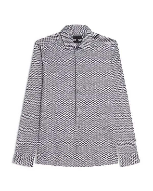Ted Baker London Wavey Regular Fit Geometric Shirt - Black
