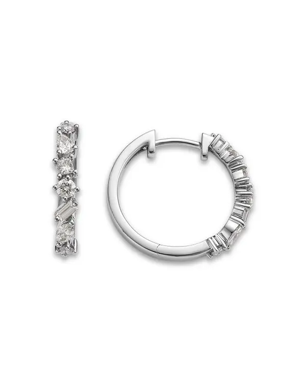 Bloomingdale'S Diamond Hoop Earrings 0.58 Tcw In Platinum
