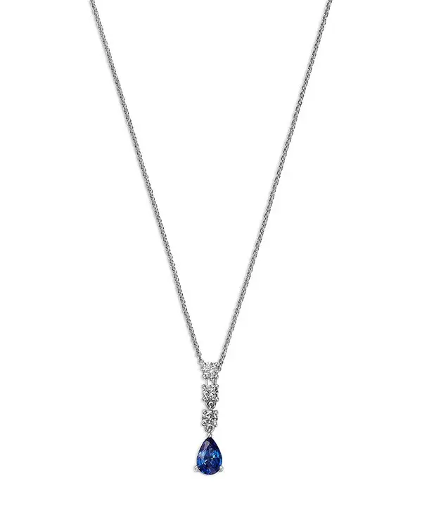 Bloomingdale'S Sapphire And Diamond Pendant Necklace - Blue/white