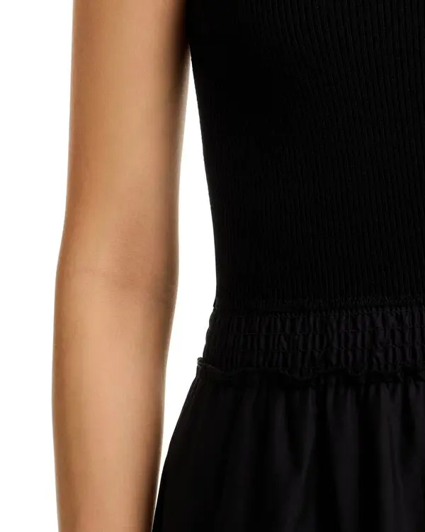 T Tahari Sleeveless Mixed Media Midi Dress