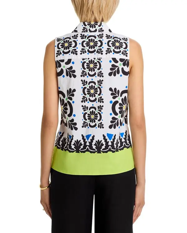 T Tahari Sleeveless Button-down Blouse
