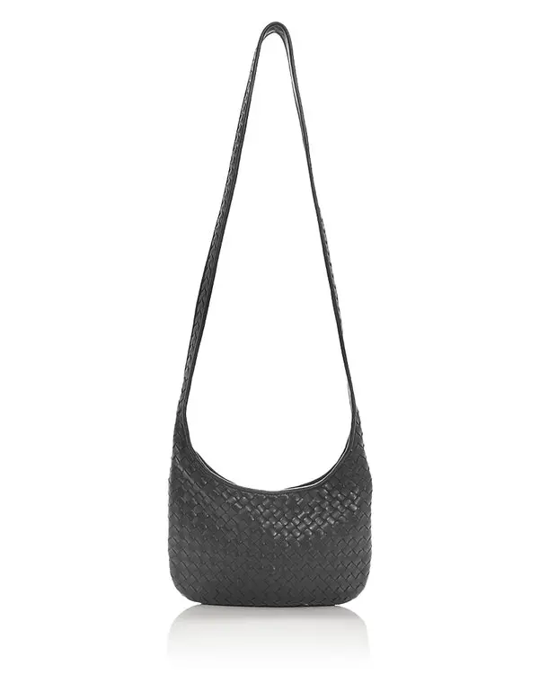 Bottega Veneta Intrecciato Leather Crossbody Bag - Nero/ash