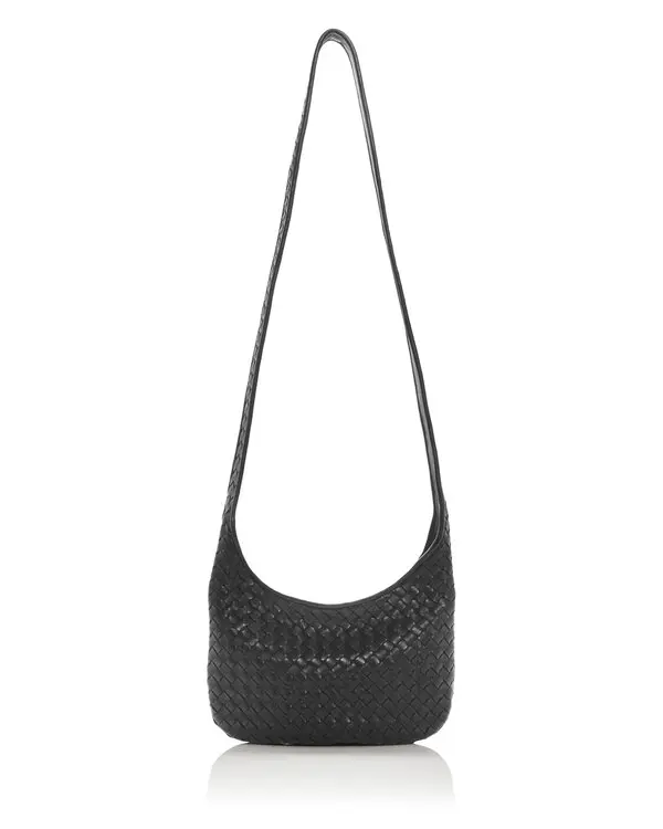 Bottega Veneta Intrecciato Leather Crossbody Bag - Nero/ash