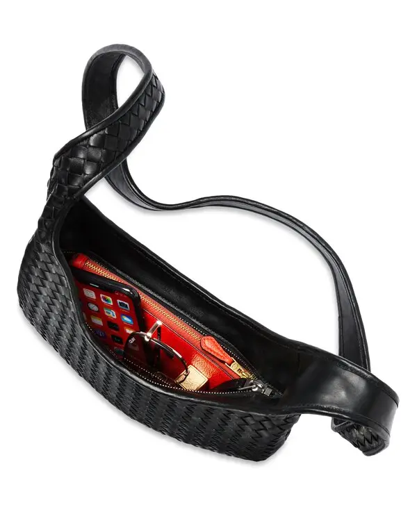Bottega Veneta Intrecciato Leather Crossbody Bag - Nero/ash