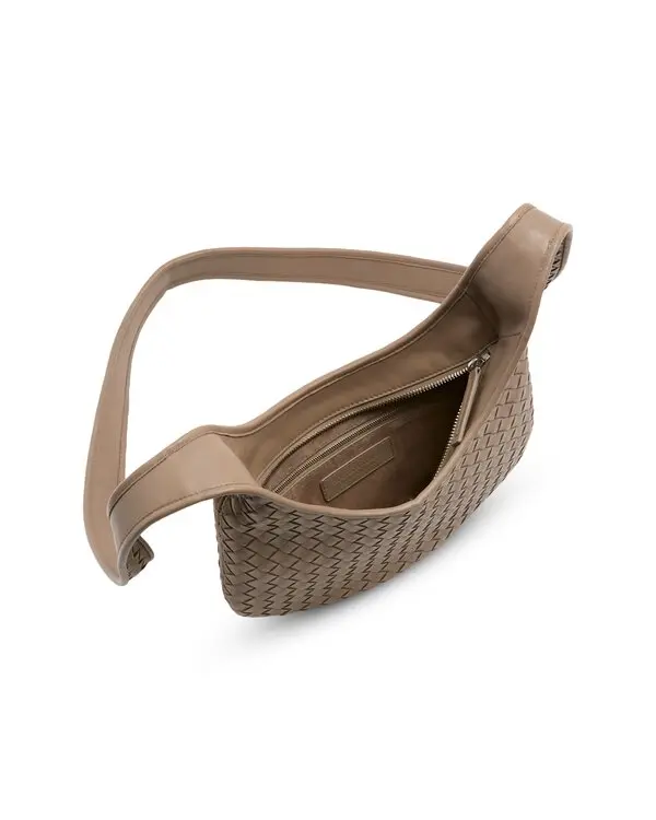 Bottega Veneta Intrecciato Leather Crossbody Bag - Stone