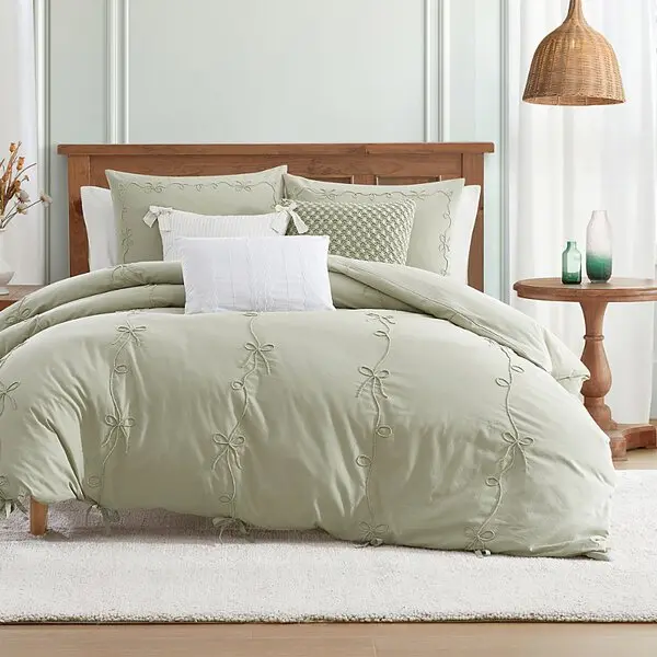 PERI HOME Sasha Bows Comforter Set, Twin - Green