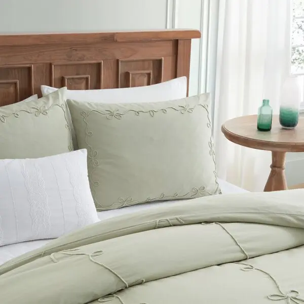 PERI HOME Sasha Bows Comforter Set, Twin - Green