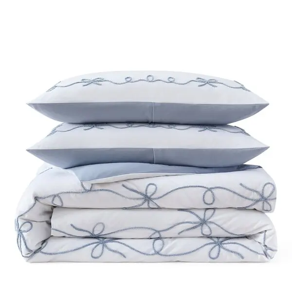 PERI HOME Sasha Bows Duvet Cover Set, Full/queen - Blue