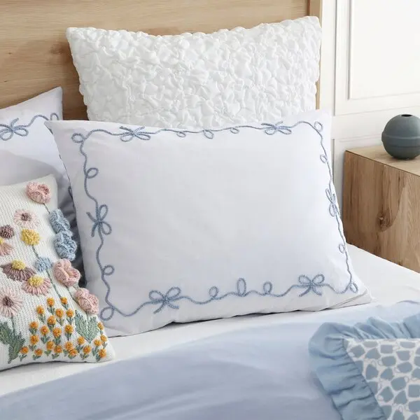 PERI HOME Sasha Bows Duvet Cover Set, Full/queen - Blue