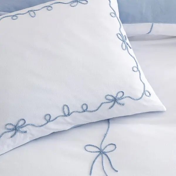 PERI HOME Sasha Bows Duvet Cover Set, Full/queen - Blue
