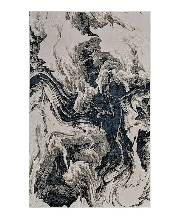 FEIZY Micah 39lpf Area Rug, 8' X 10 - Black/ivory