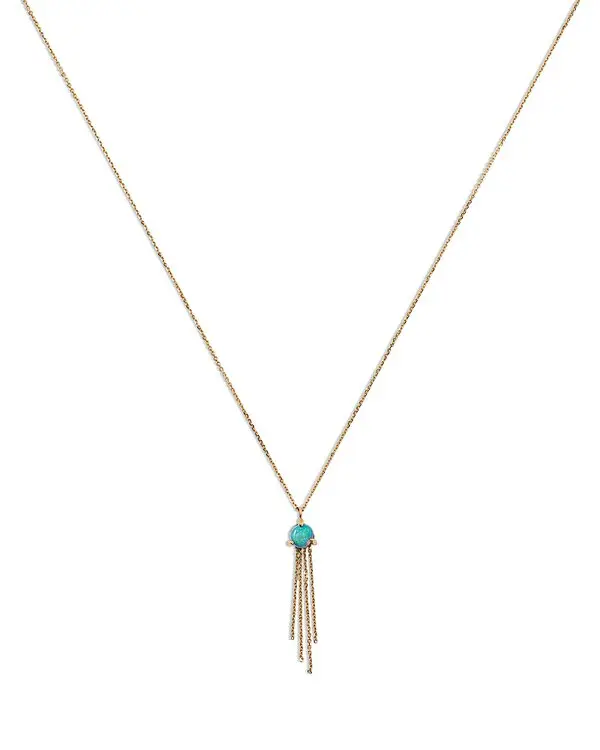 WWAKE 14k Yellow Opal And Chain Fringe Pendant Necklace - Gold