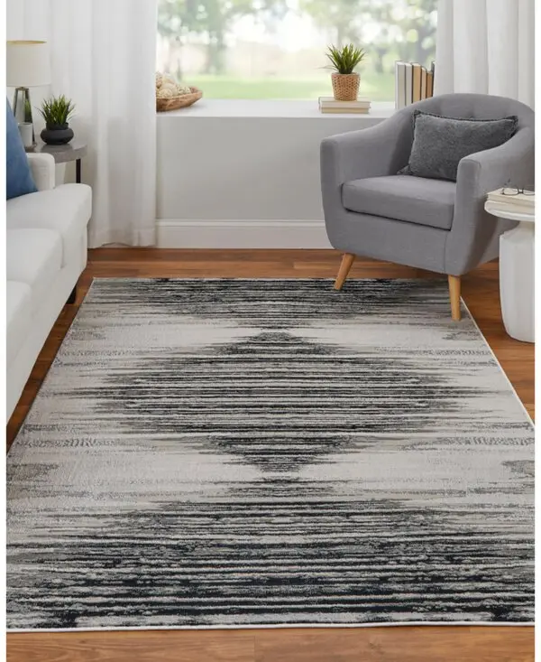 FEIZY Micah 39lrf Area Rug, 3'11 X 6 - Black/silk