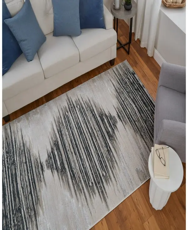 FEIZY Micah 39lrf Area Rug, 3'11 X 6 - Black/silk