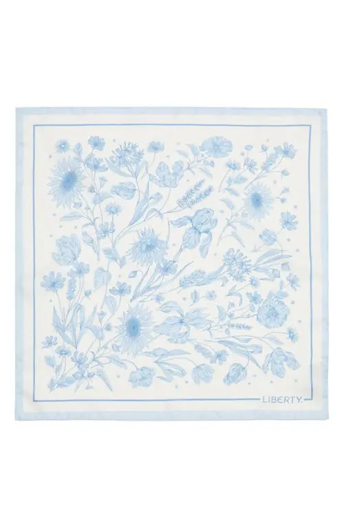Liberty Mono Muse Silk Square Scarf - Light Blue