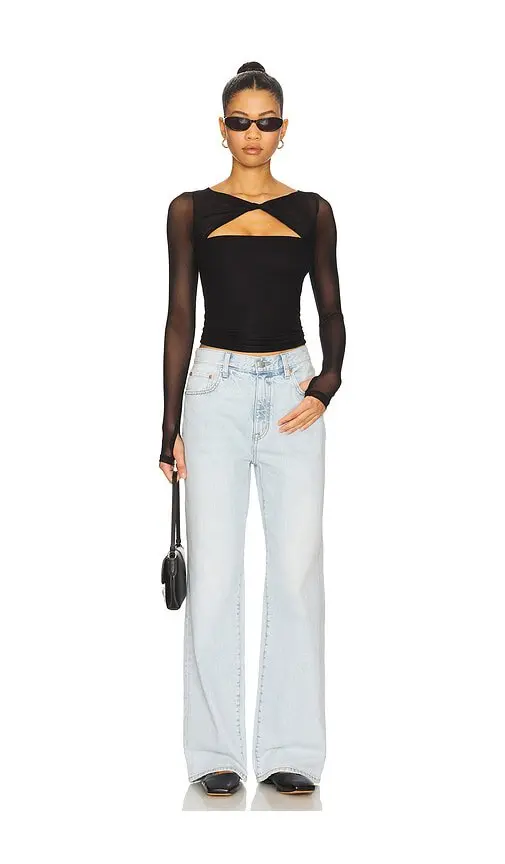 Michael Lauren Velo Knotted Neck Top