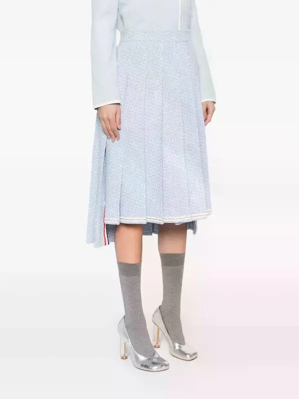 Thom Browne Pleated Tweed Midi Skirt