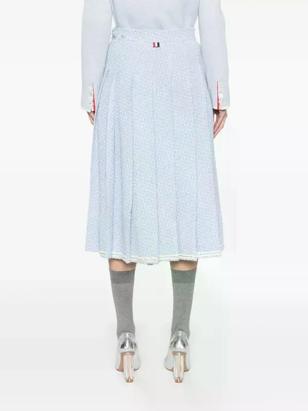 Thom Browne Pleated Tweed Midi Skirt