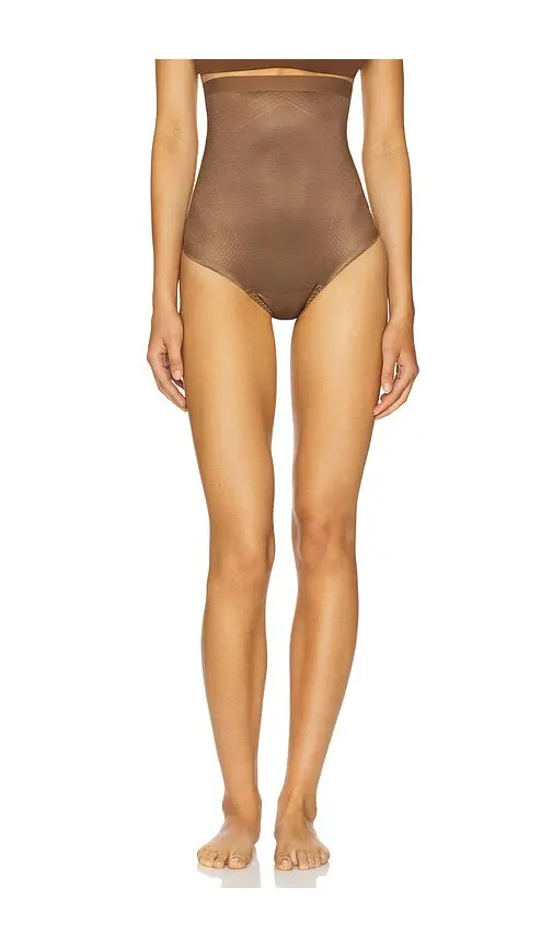 Spanx Spanxshape Invisible High Waisted Thong In Brown - Chestnut Brown