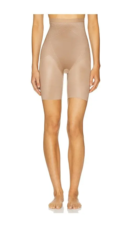 Spanx Spanxshape Invisible High Waisted Short In Nude - Cafe Au Lait