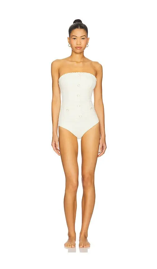 Simkhai Natalie Strapless One Piece Swimsuit - Ivory