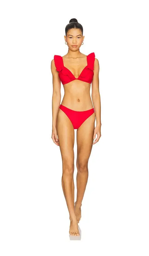 MILLY Margot Bikini Bottom - Red