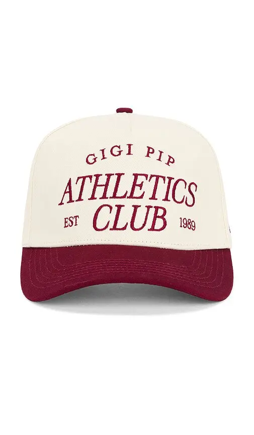 Gigi Pip Athletics Club Trucker Hat - Burgundy & Cream
