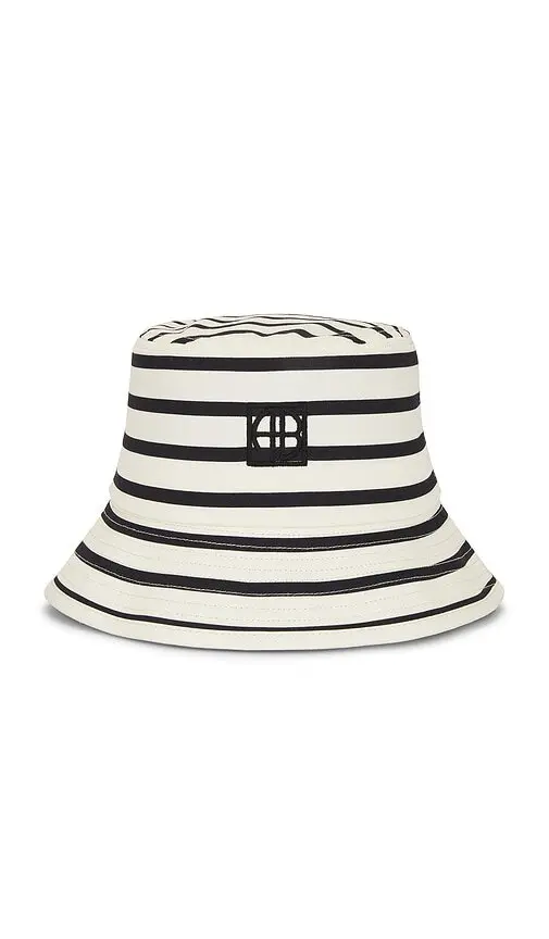 ANINE BING Nicks Bucket Hat - Black Stripe French Terry
