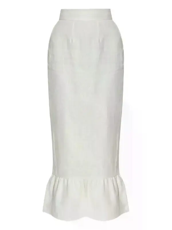 Posse Ruffled Linen Skirt - Neutrals