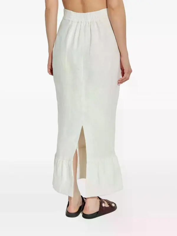 Posse Ruffled Linen Skirt - Neutrals