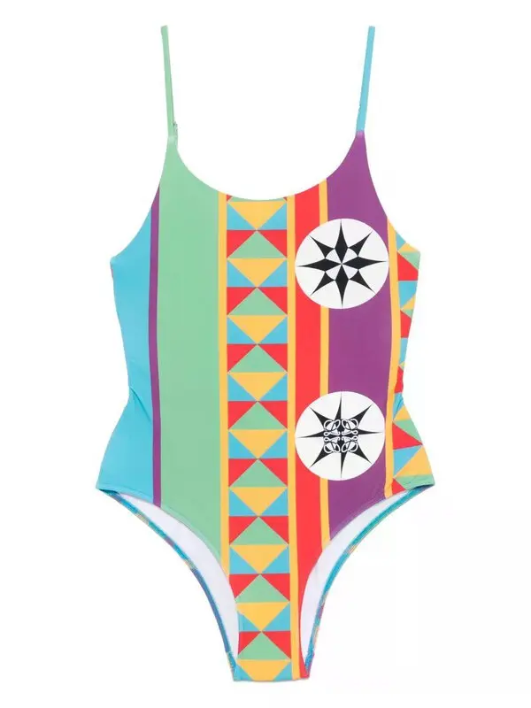 Loewe Graphic-print Swimsuit - Green
