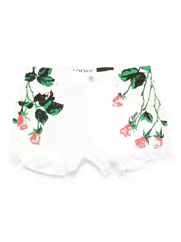 Loewe Floral-print Shorts - White