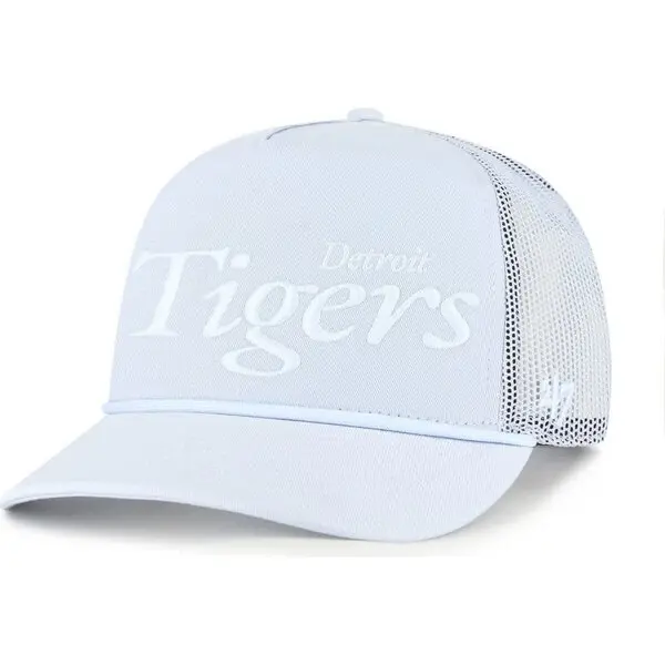 '47 Detroit Tigers Foundation Script Hitch Adjustable Trucker Hat - Light Blue