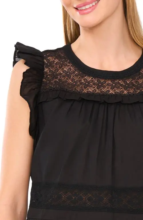 CECE DUPRAZ Lace & Ruffle Top