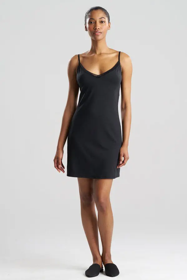Natori Cotton Modal Chemise - Black
