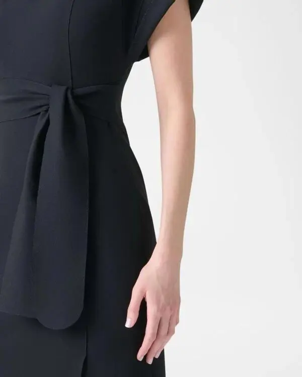 Akris Belted Midi Slit Dress - Black