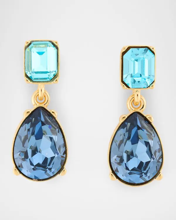 Oscar De La Renta Crystal Drop Earrings - Blue Multi