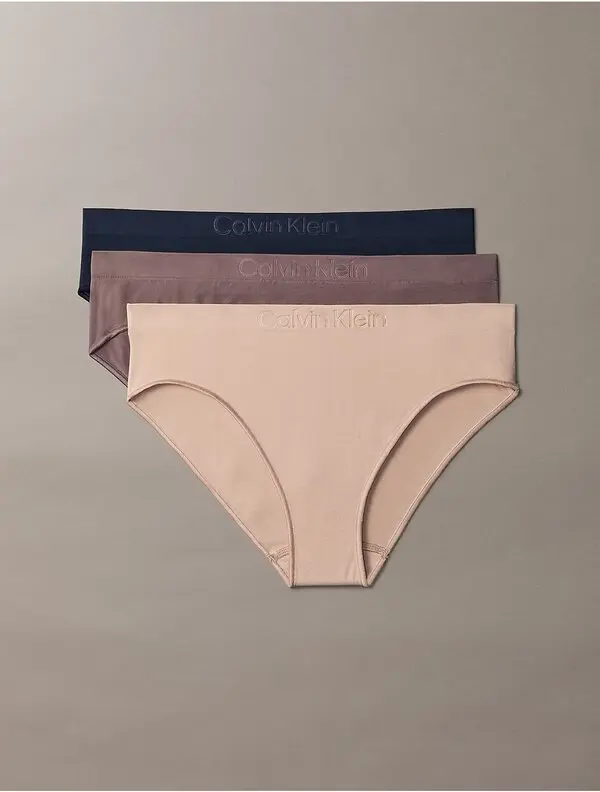 Calvin Klein Bonded Flex 3-pack Mid-rise Bikini - Shoreline/ Cedar/ Sparrow